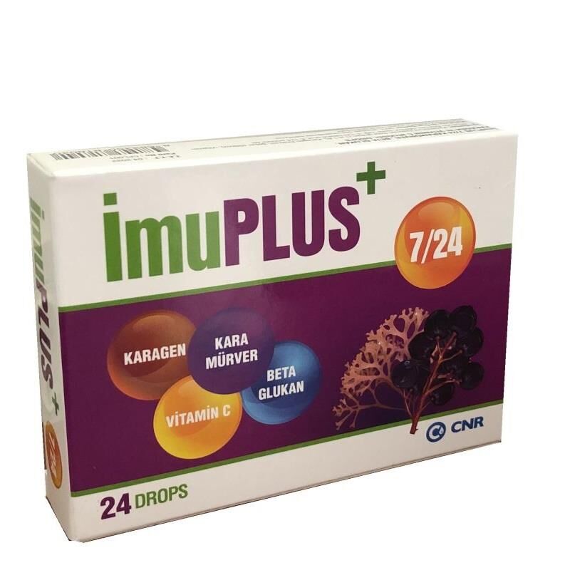 İmuPlus 7/24 Pastil 24 Drops - Kara Mürver içerikli I UYGUN FİYAT I ...