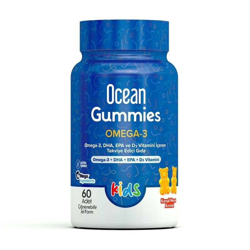 Ocean Gummies KIDS Omega-3 60 Çiğneme Jel Form I UYGUN FİYAT I ORİJİNAL ...