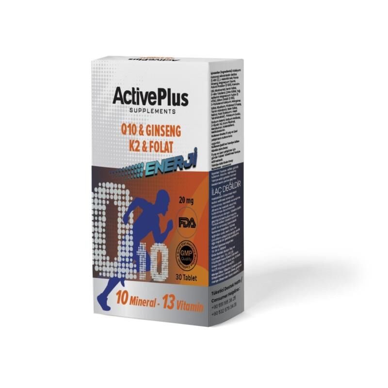 Active Plus Enerji 30 Tablet Ginseng Q10 Folat K2 I UYGUN FİYAT I ...